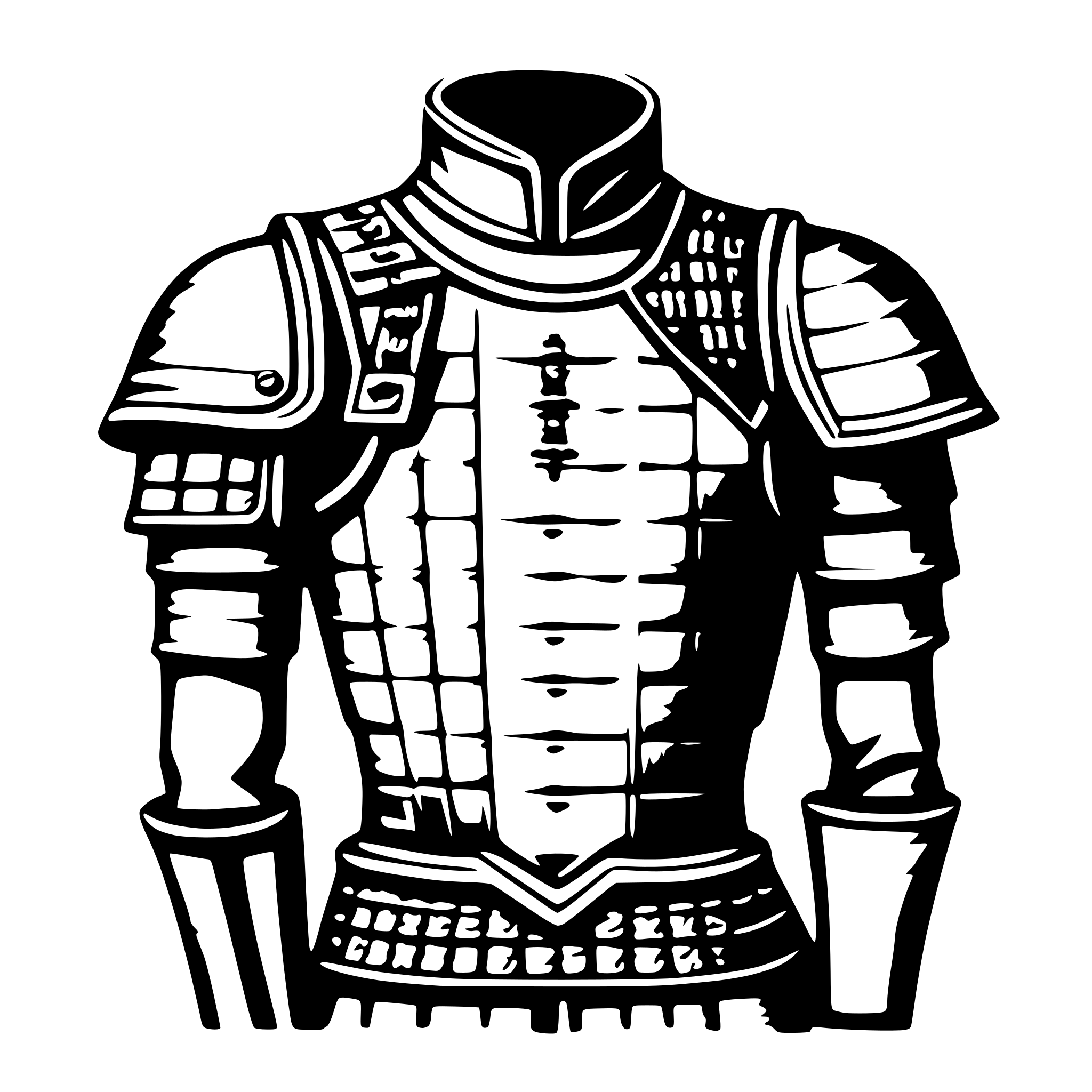 SVG Bundle for 'detailed plain samurai chest armor without any person ...