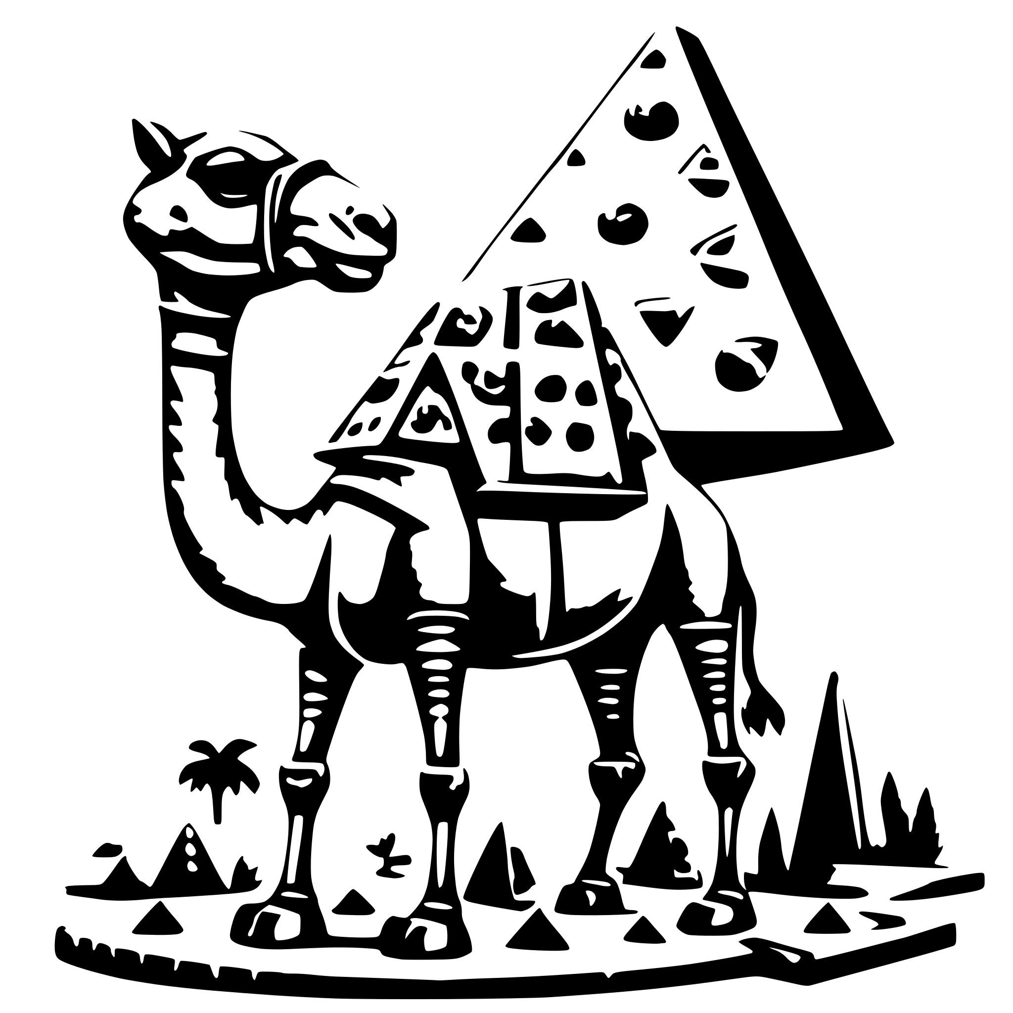 SVG Bundle for 'Robot camel wearing sunglasses holding a pizza ...