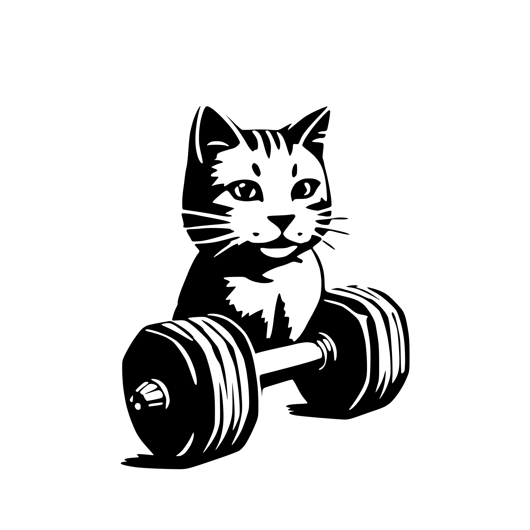 SVG Bundle for 'dumbbell with cat whiskers on each side' | AI-Generated ...
