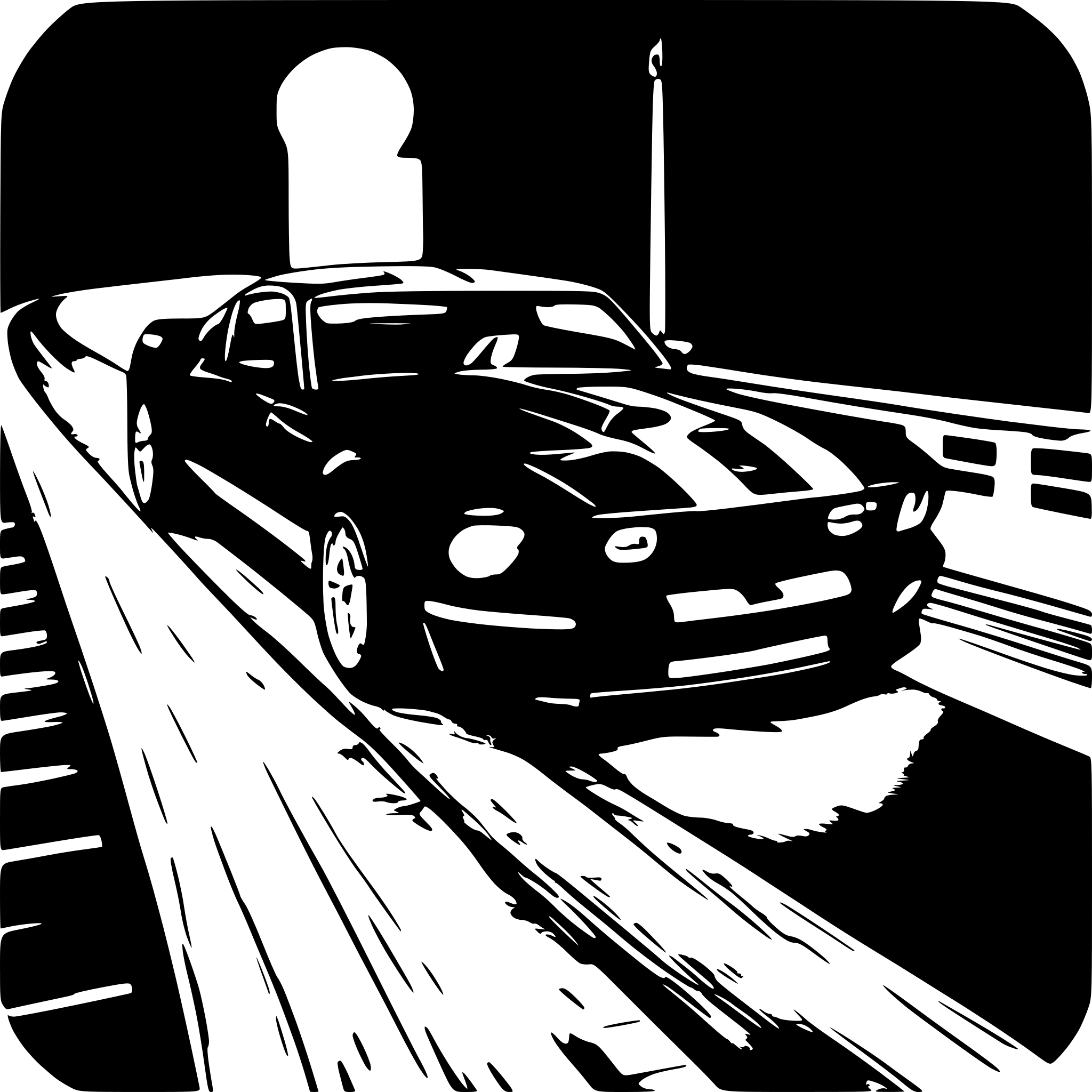 SVG for 'Purple Mustang GT500 racing down a bridge at night with purple ...