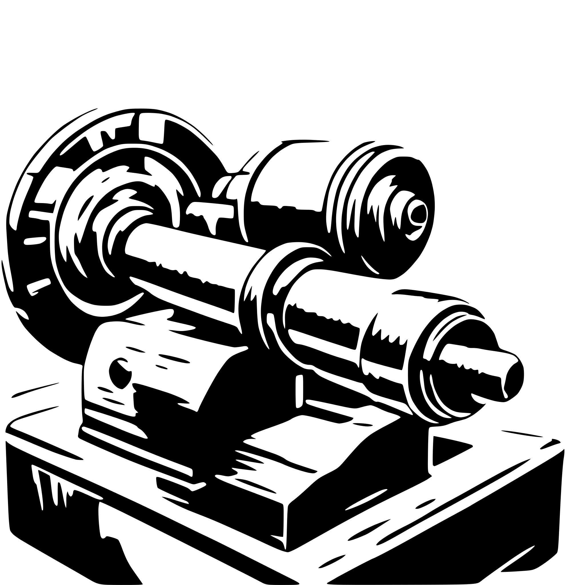 SVG for 'Wood turning gouges crossed in front of a wood turning lathe ...