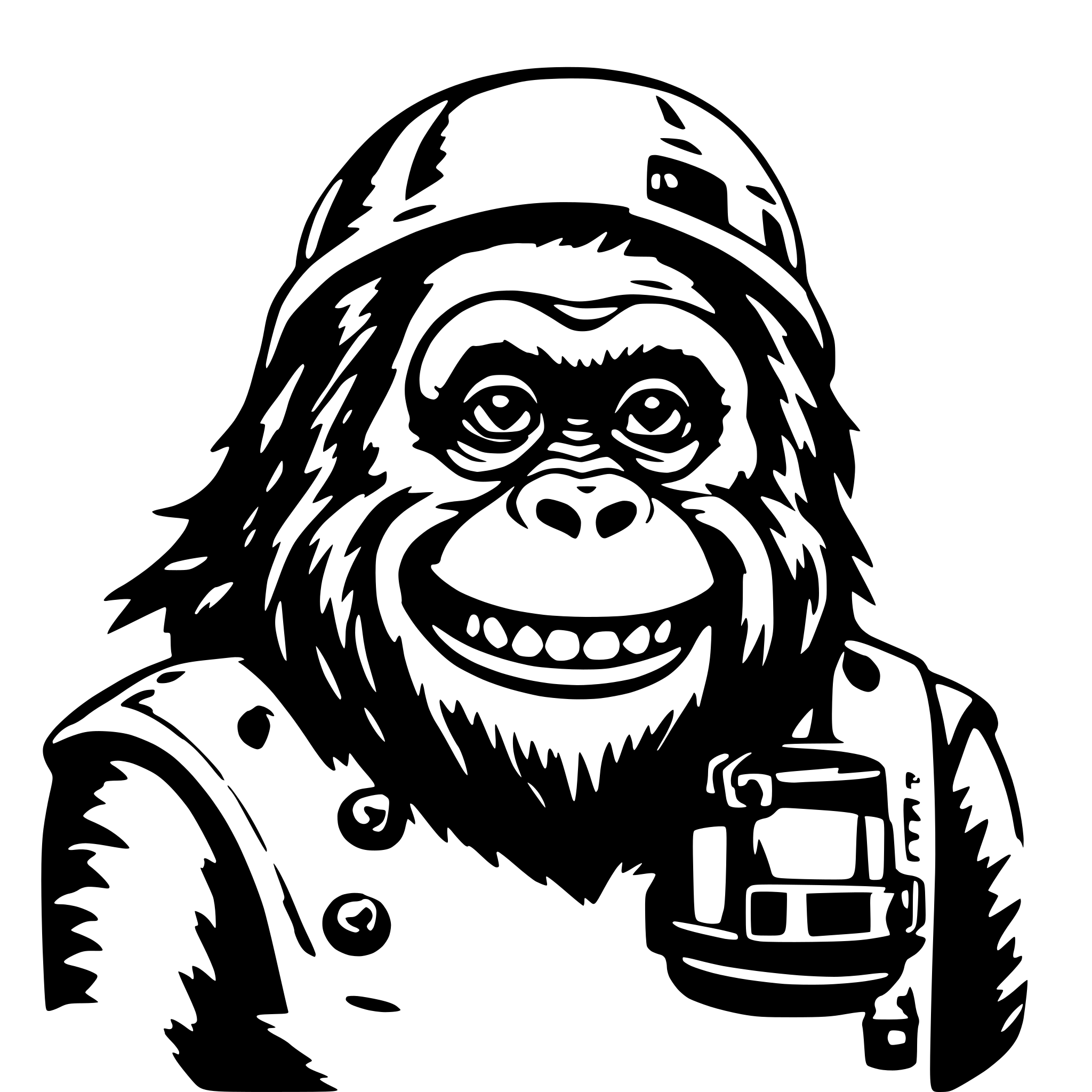 SVG Bundle for 'Orangutan wearing NODS grinning while holding a grenade ...