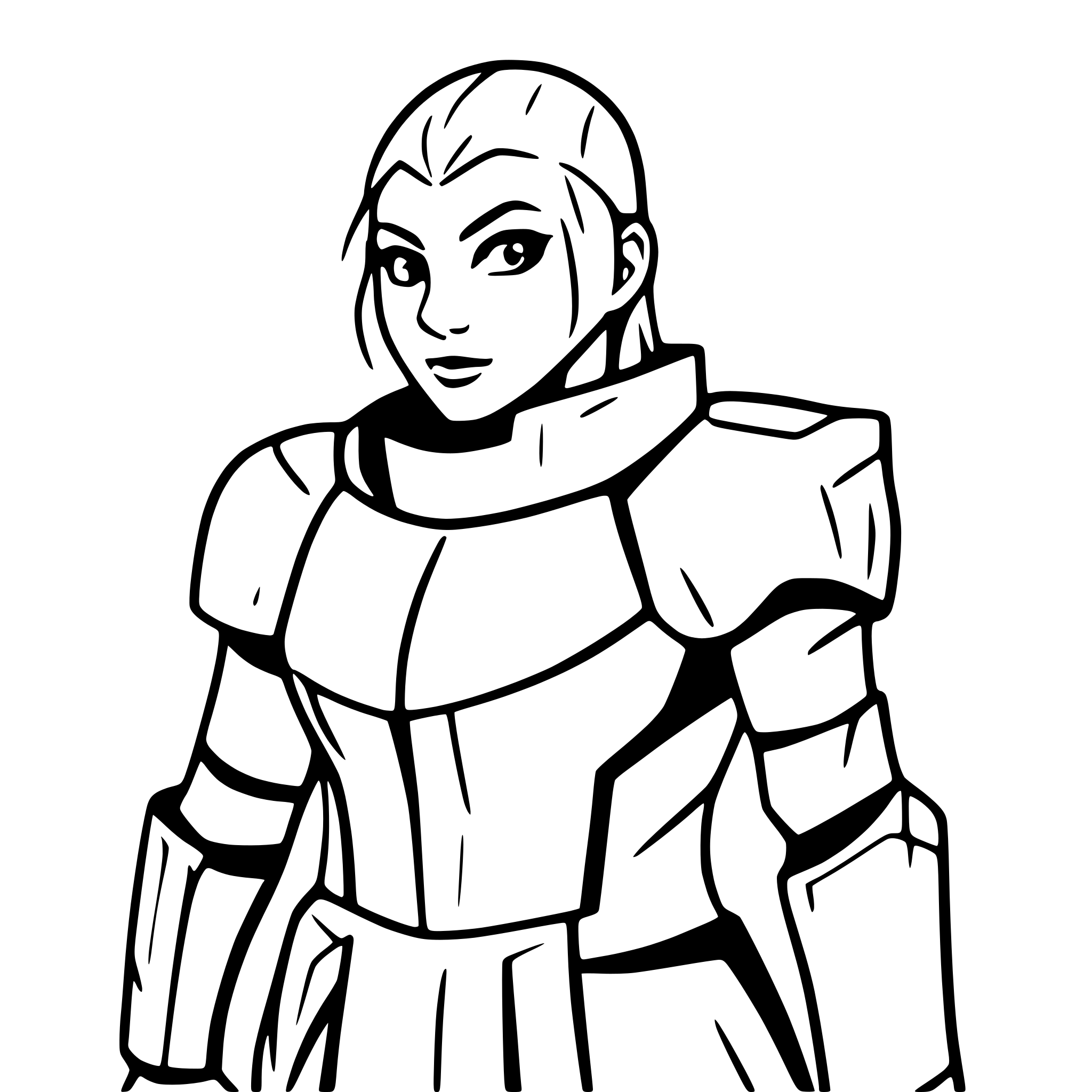 line art SVG for 'the outline of a black and white armor' | AI ...