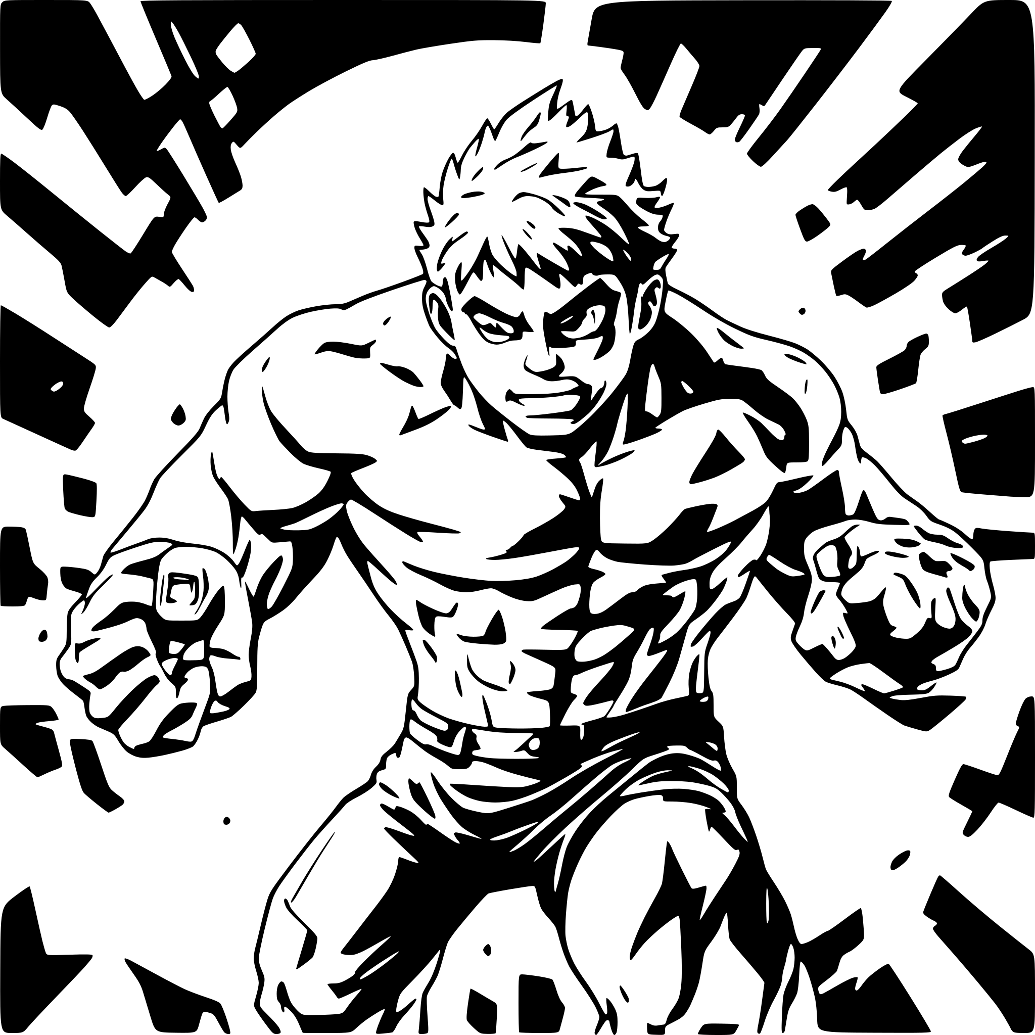 manga style SVG for 'The Incredible Hulk smashing' | AI-Generated ...