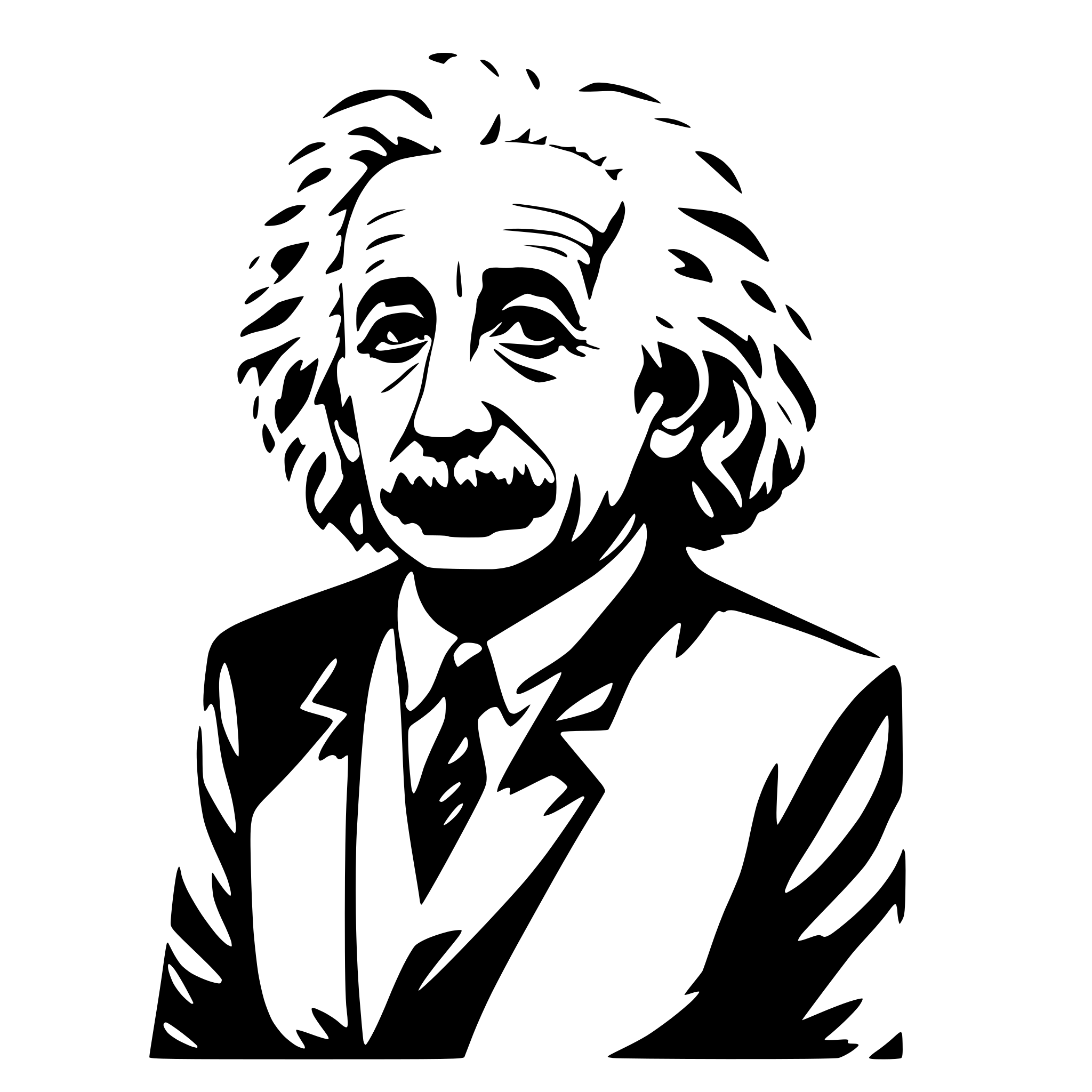 SVG Bundle for 'albert einstein, tonge out, looking front' | AI ...
