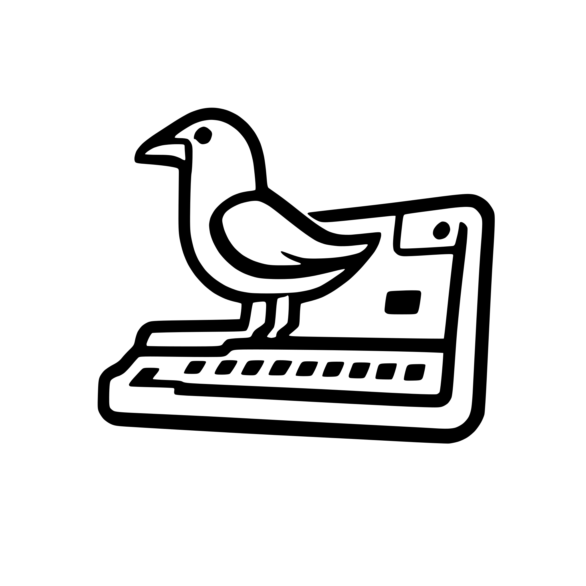 icon SVG for 'Simple bird-outline bot typing on a floating keyboard ...