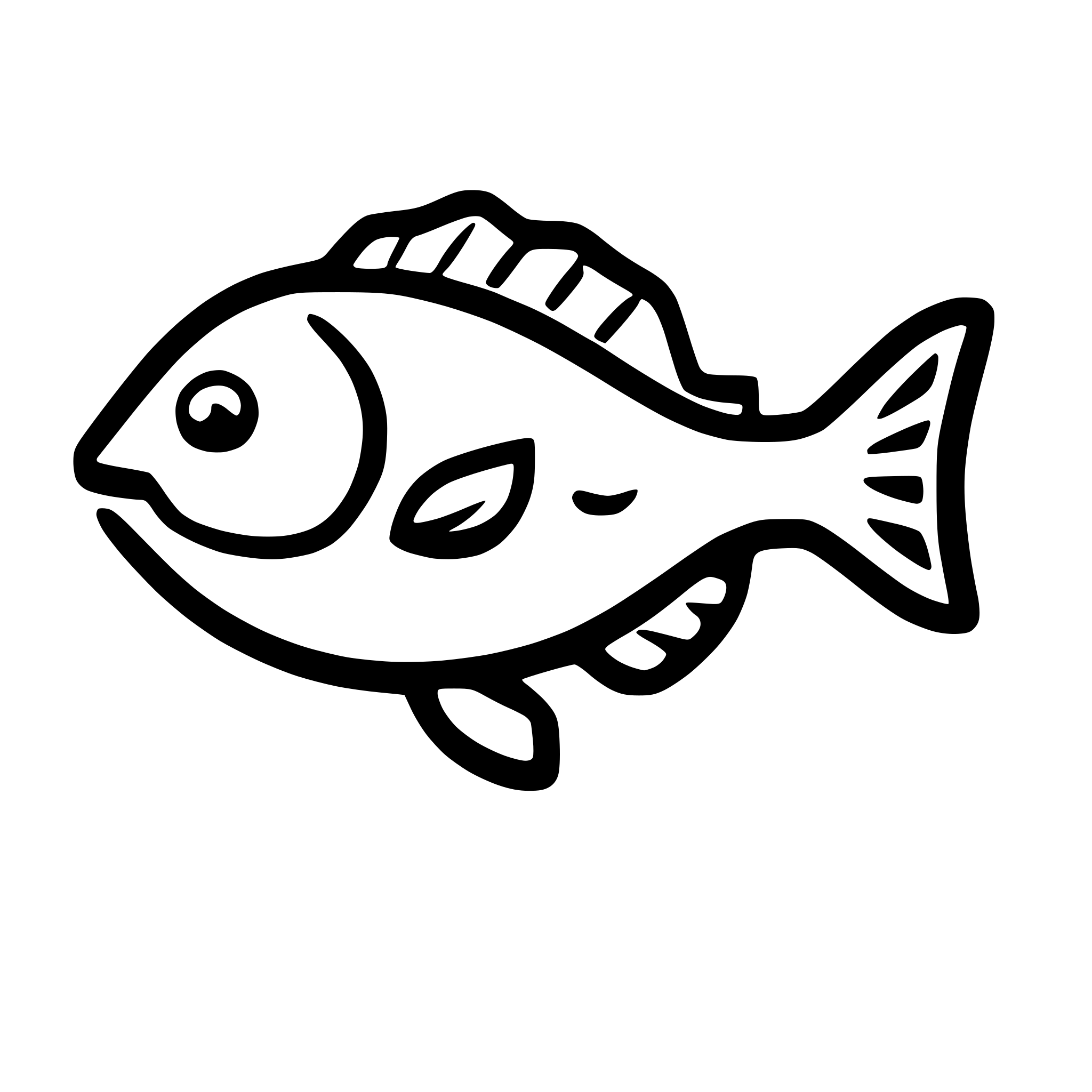 SVG Bundle for 'simple depiction of a red snapper fish, with a happy ...