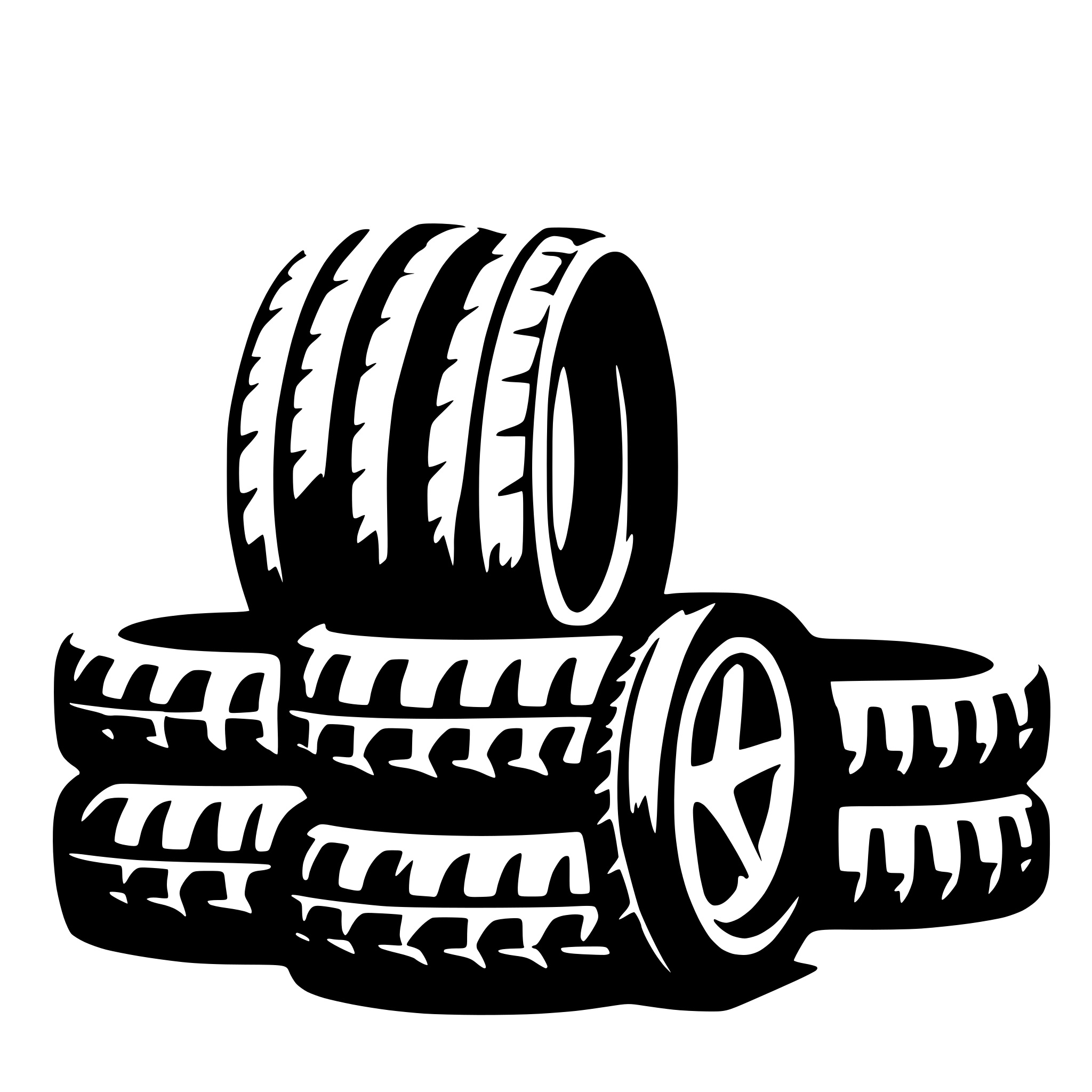 SVG for 'a black and white image of a stack of tires' | AI-Generated ...