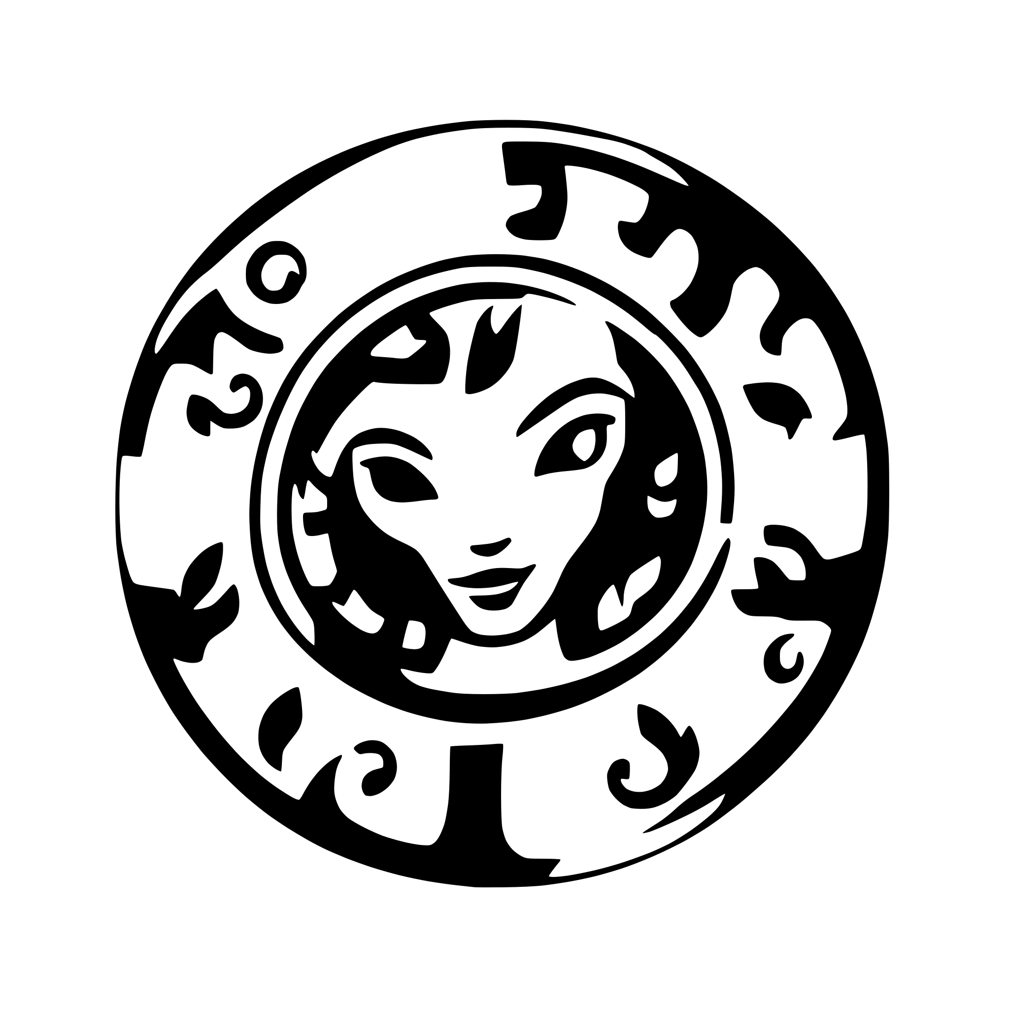 icon SVG for 'hydra, in a circle, close up, just the heads, side view ...