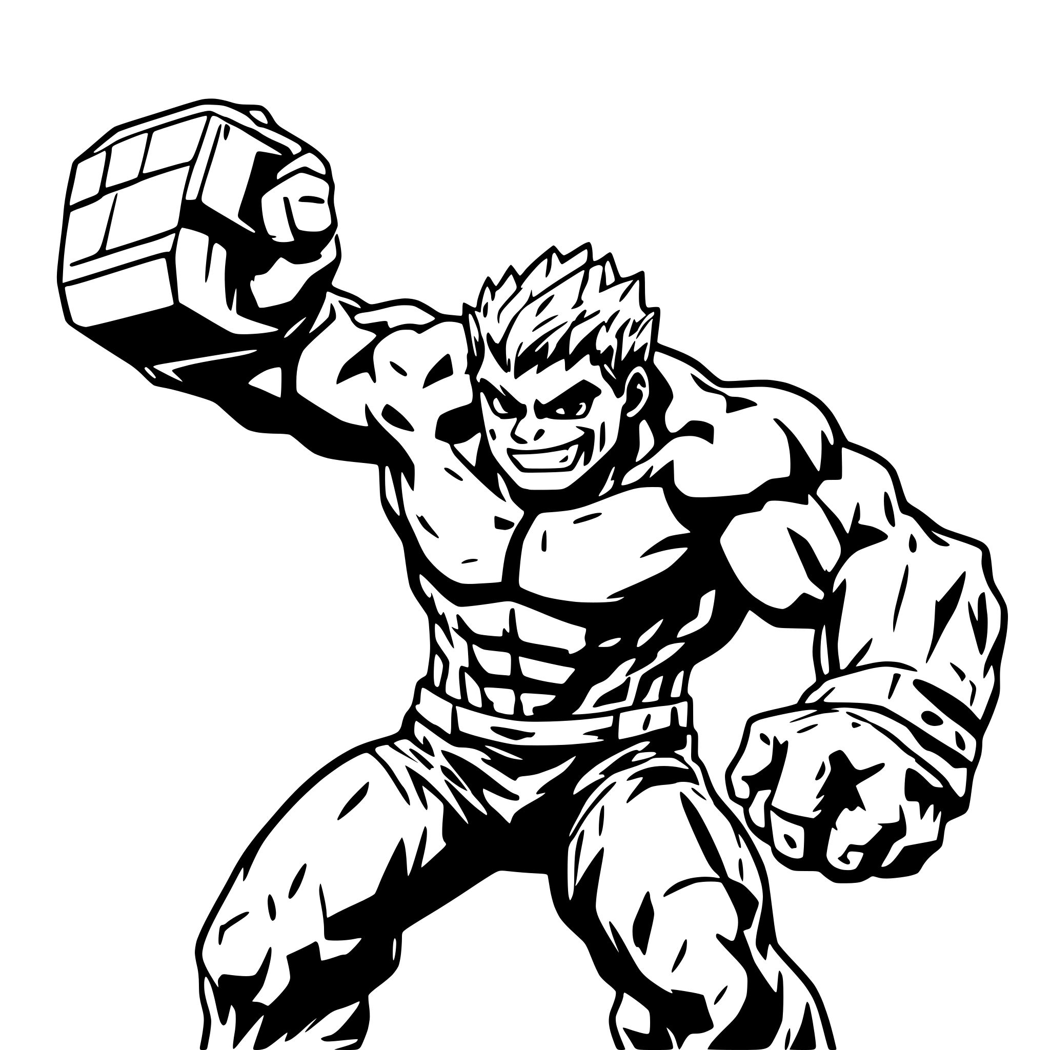 manga style SVG for 'The Incredible Hulk smashing' | AI-Generated ...
