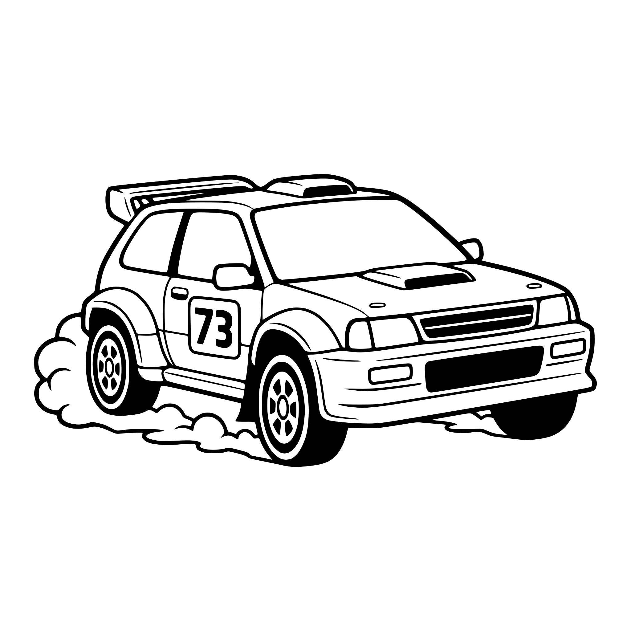 SVG Bundle for 'cartoon style rally car' | AI-Generated Vector Graphics
