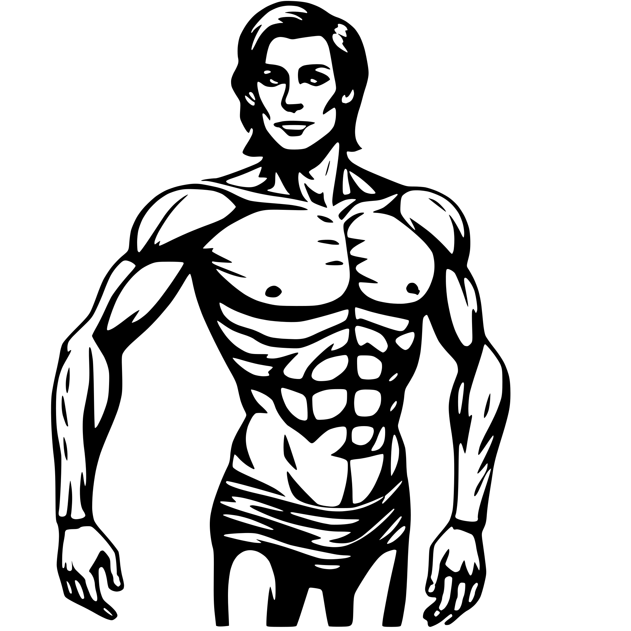 SVG for 'create a human with all main muscles and muscle groups: chest ...