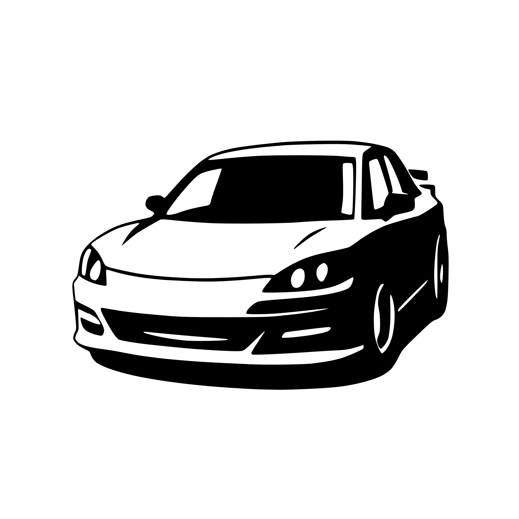 silhouette SVG for 'Car direct front view outline only' | AI-Generated ...