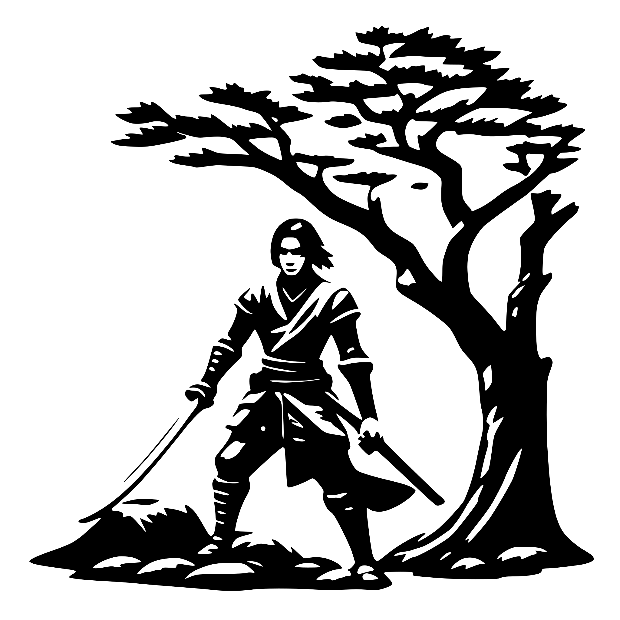SVG for 'samurai slicing a tree in half' | AI-Generated Custom Vector ...