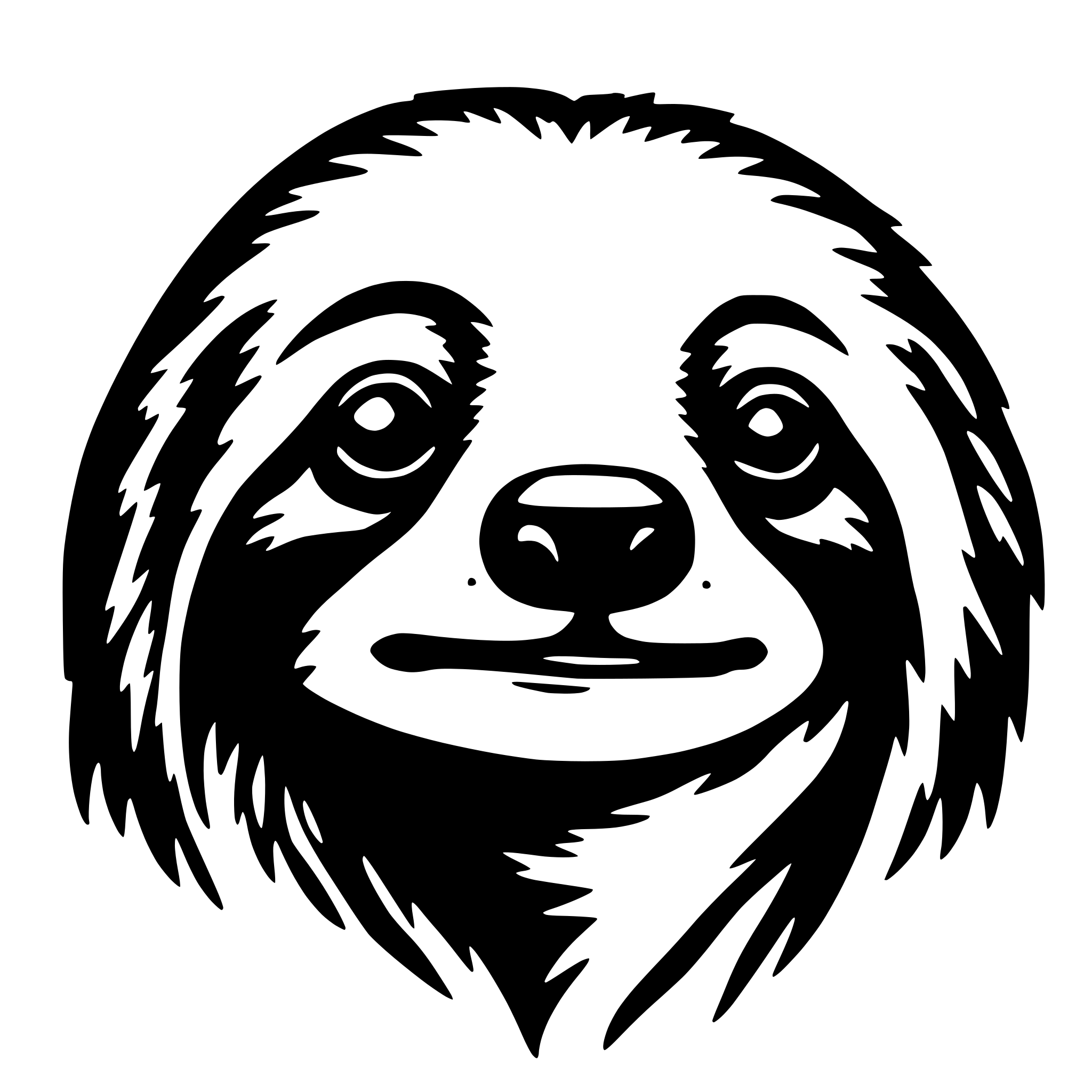 SVG for 'sloth face' | AI-Generated Custom Vector Graphic