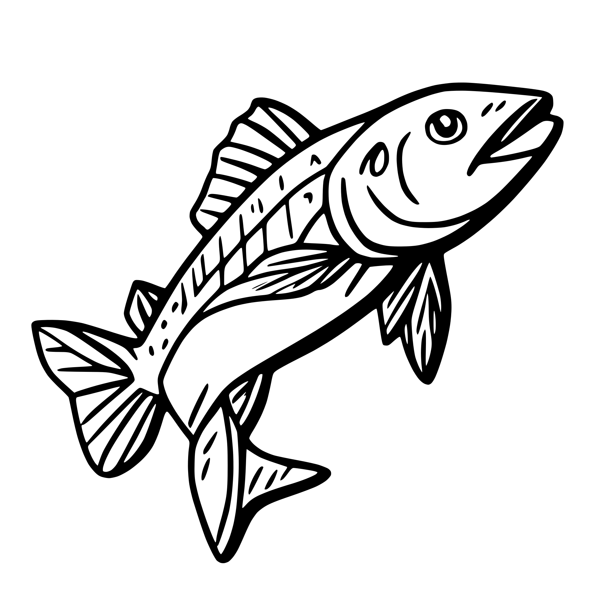 SVG Bundle for 'redfish red drum line art' | AI-Generated Vector Graphics