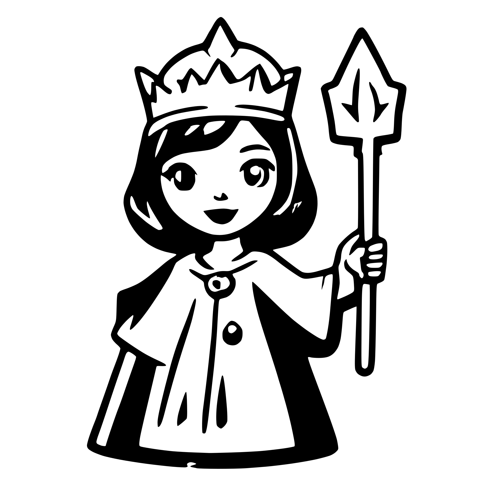 SVG Bundle for 'stick lady with black hair wearing a cape , waving a ...