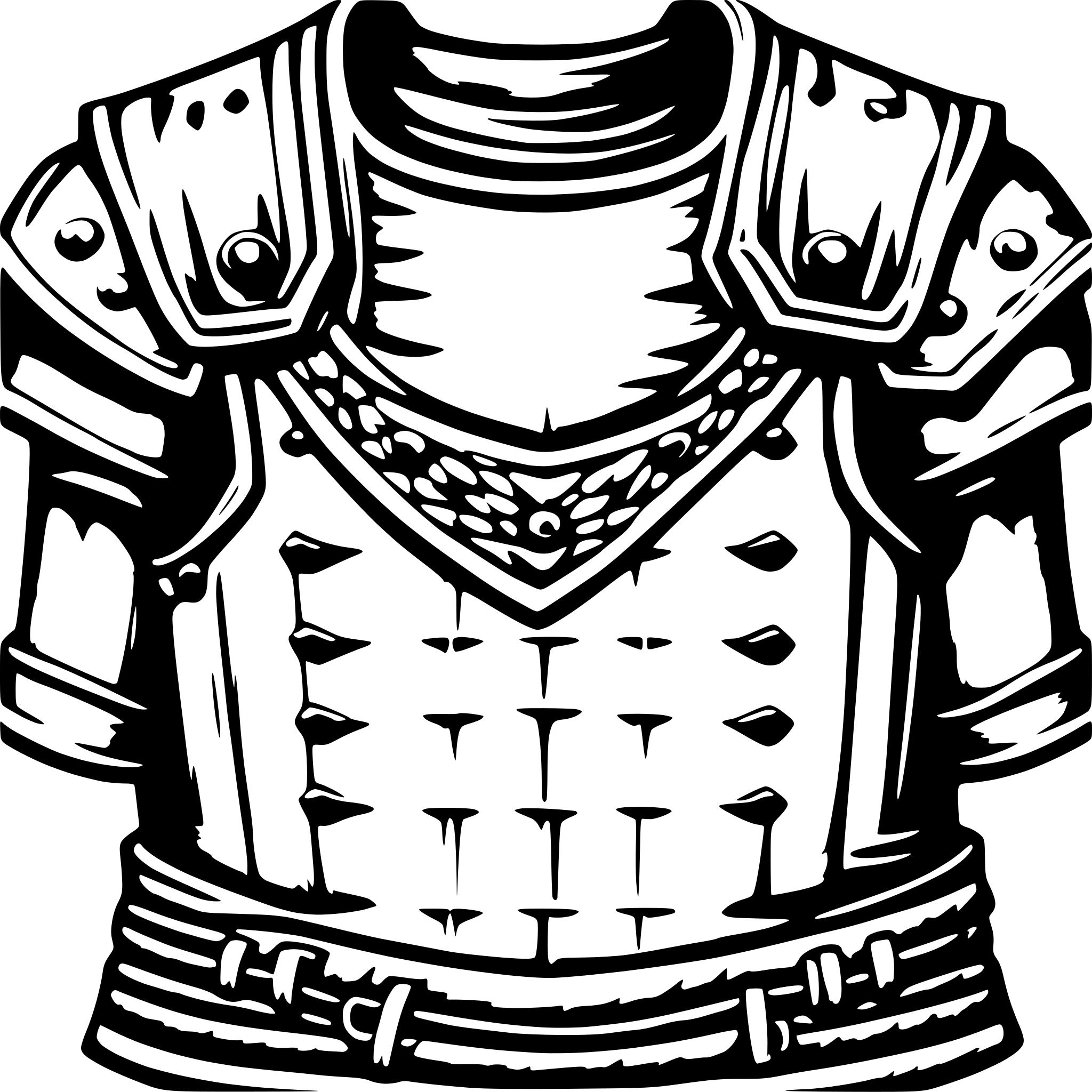SVG Bundle for 'detailed plain samurai chest armor without any person ...