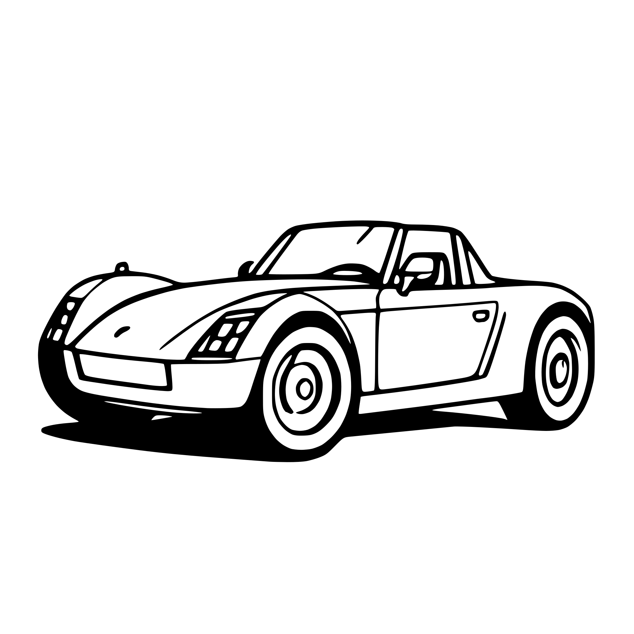 line art SVG for 'no perspective 2025 roadster seen from the side in ...