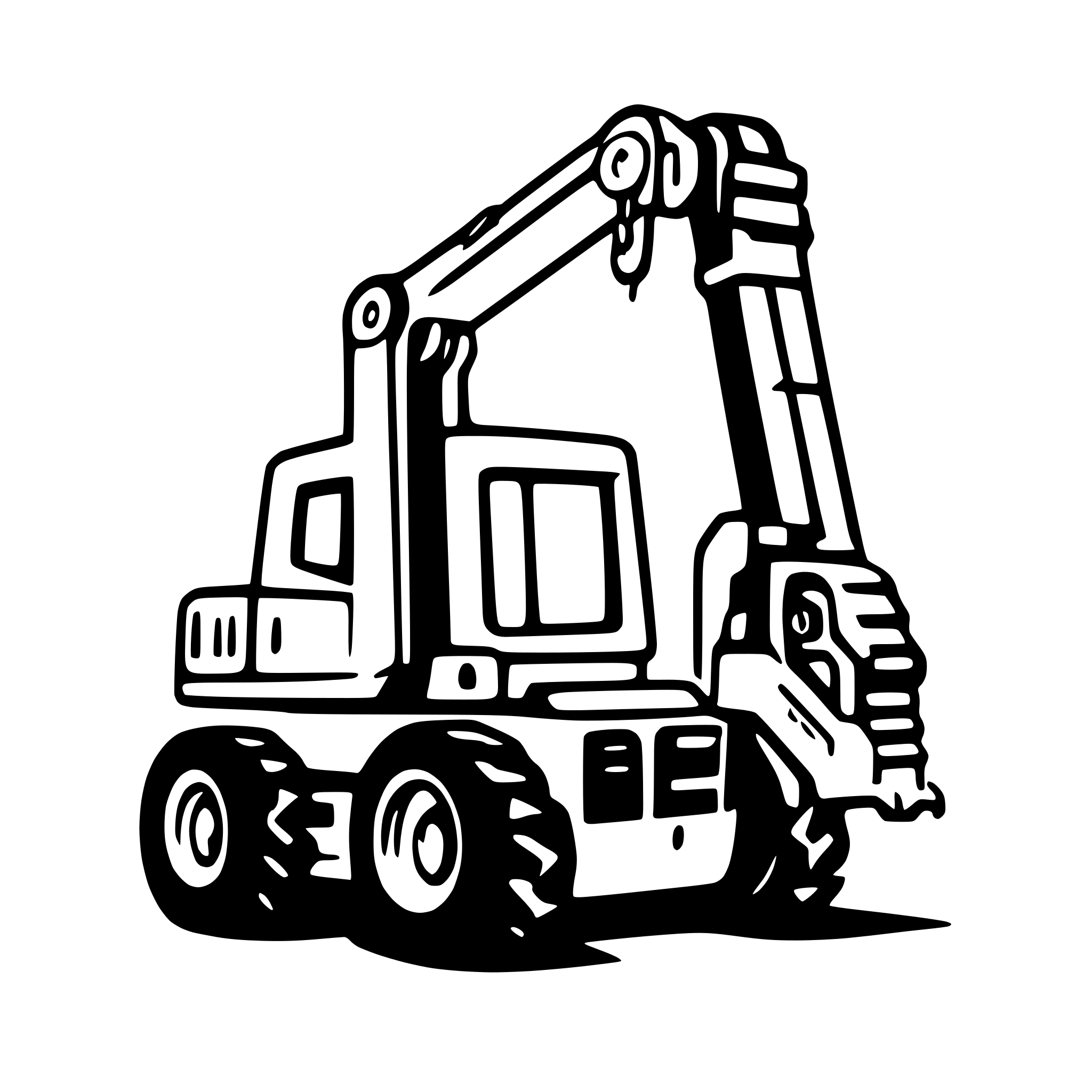 icon SVG for 'side image of a Ponsse tree harvester with eight wheels ...