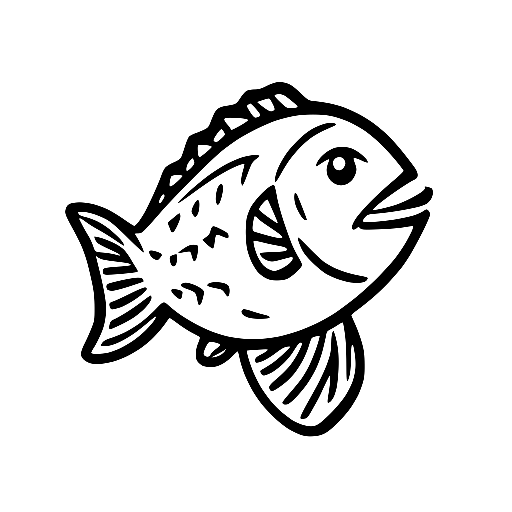 icon SVG for 'logo style depiction of a red snapper fish, with a happy ...