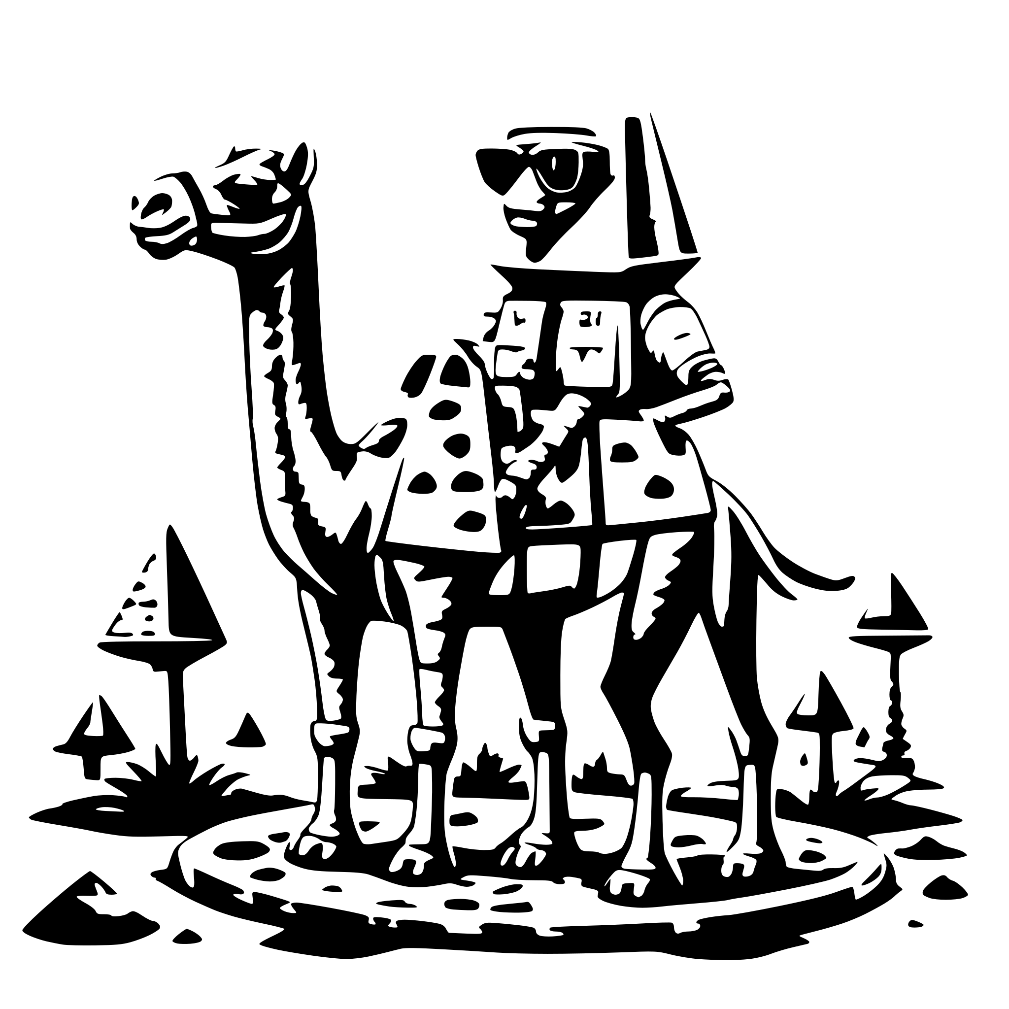 SVG Bundle for 'Robot camel wearing sunglasses holding a pizza ...