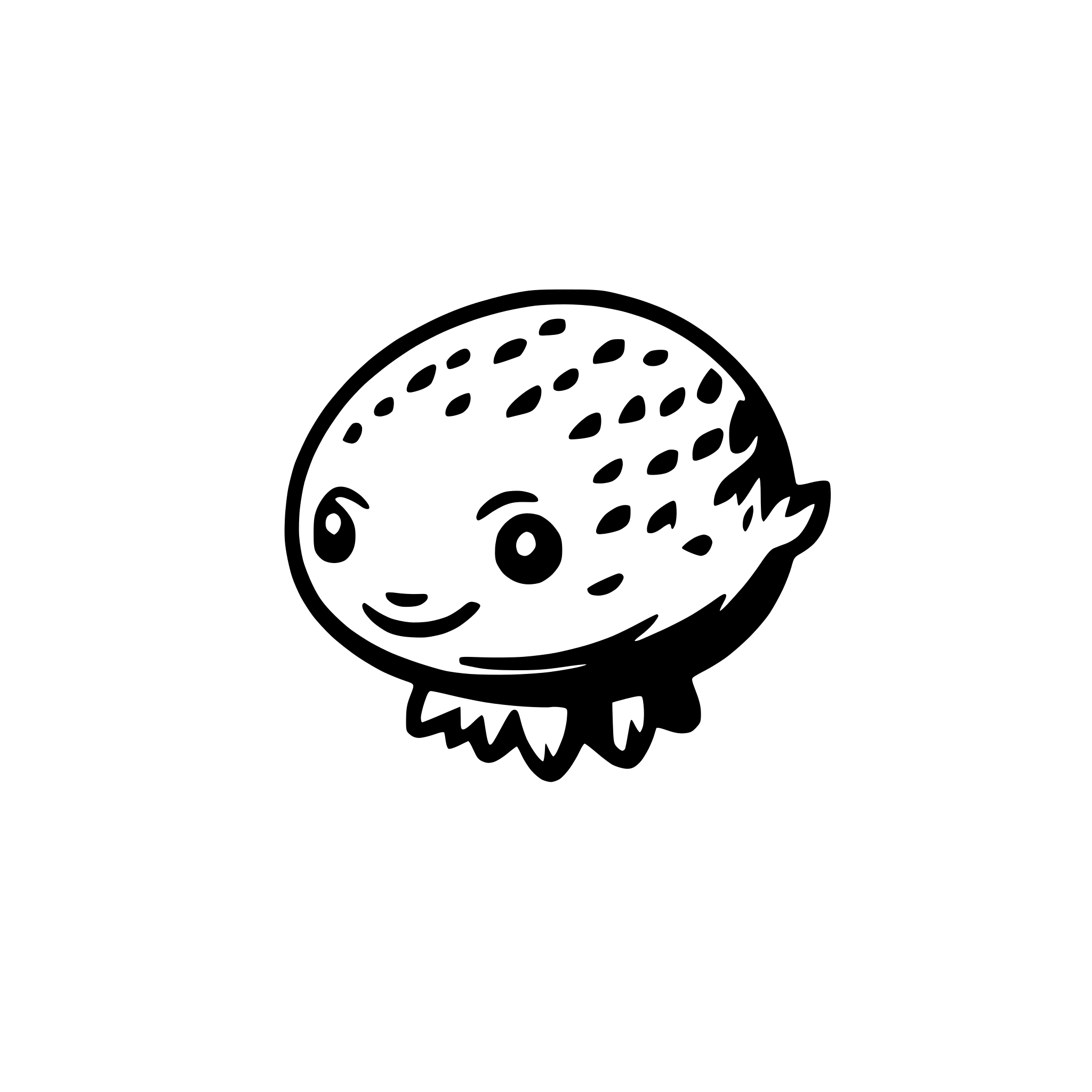 SVG Bundle for 'simple happy puffer fish as logo' | AI-Generated Vector ...