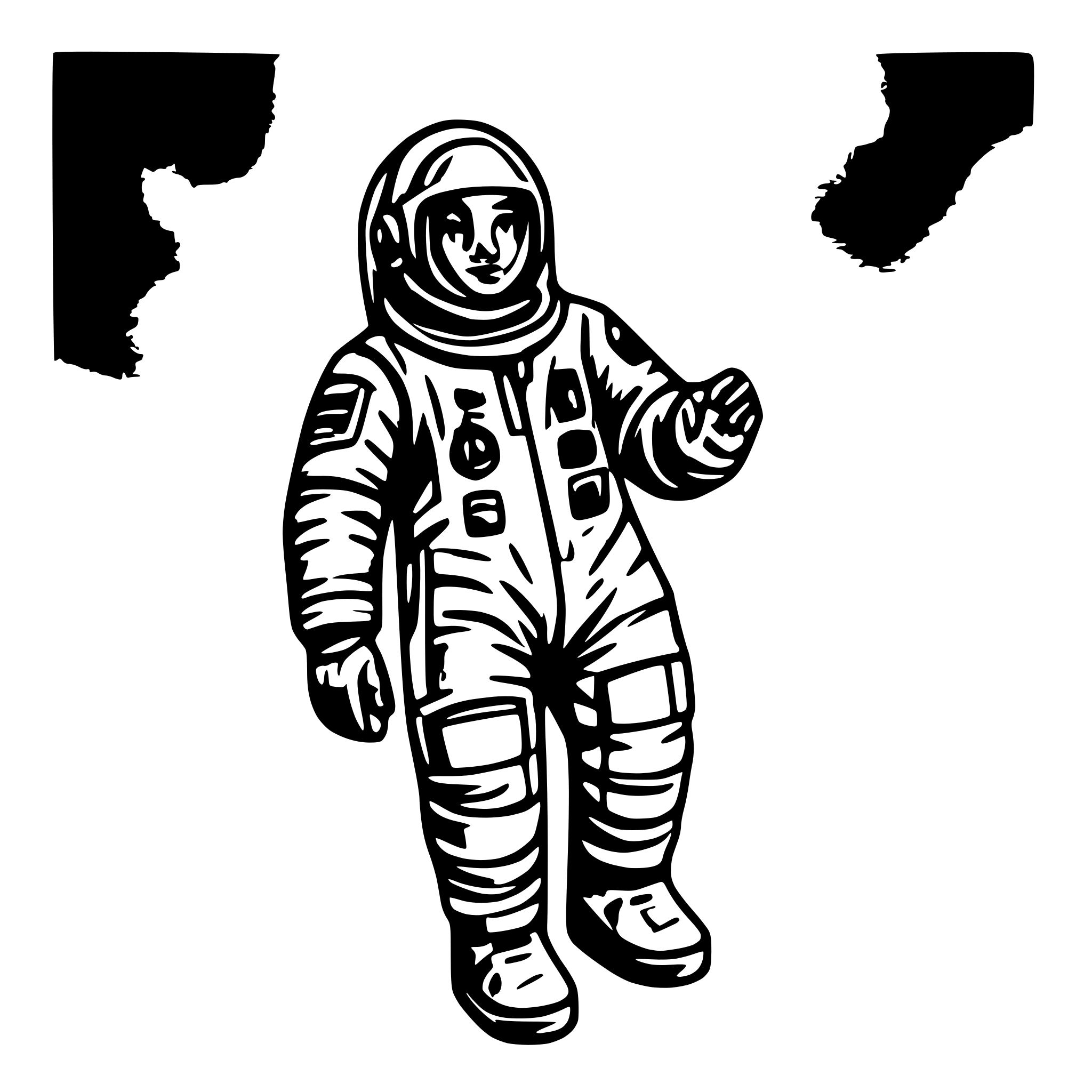 Astronaut Floating Drawing