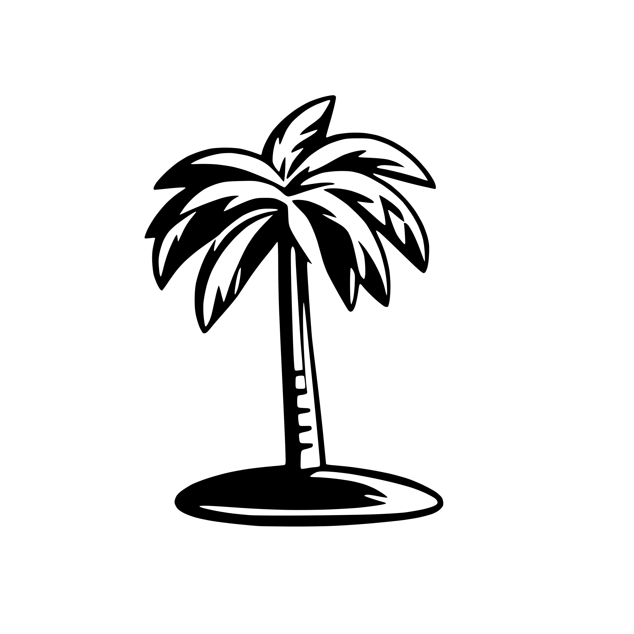 SVG Bundle for 'one simple palm tree with 6 separated leaves pointy ...