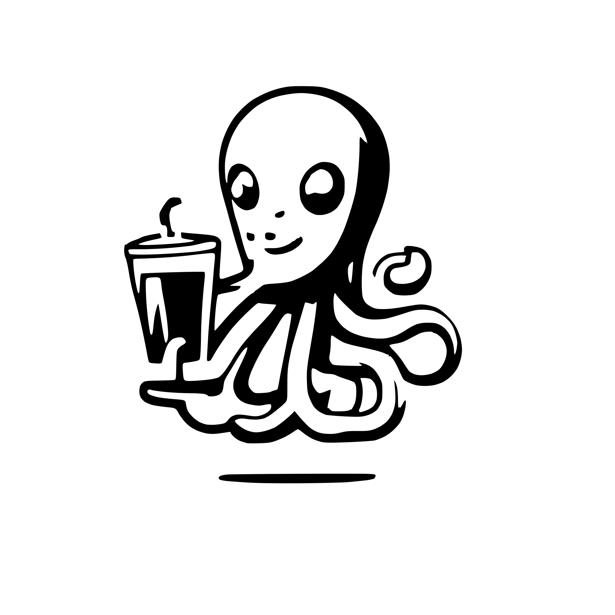 SVG Bundle for 'an octopus holding a beer in one of its eight tentacles ...