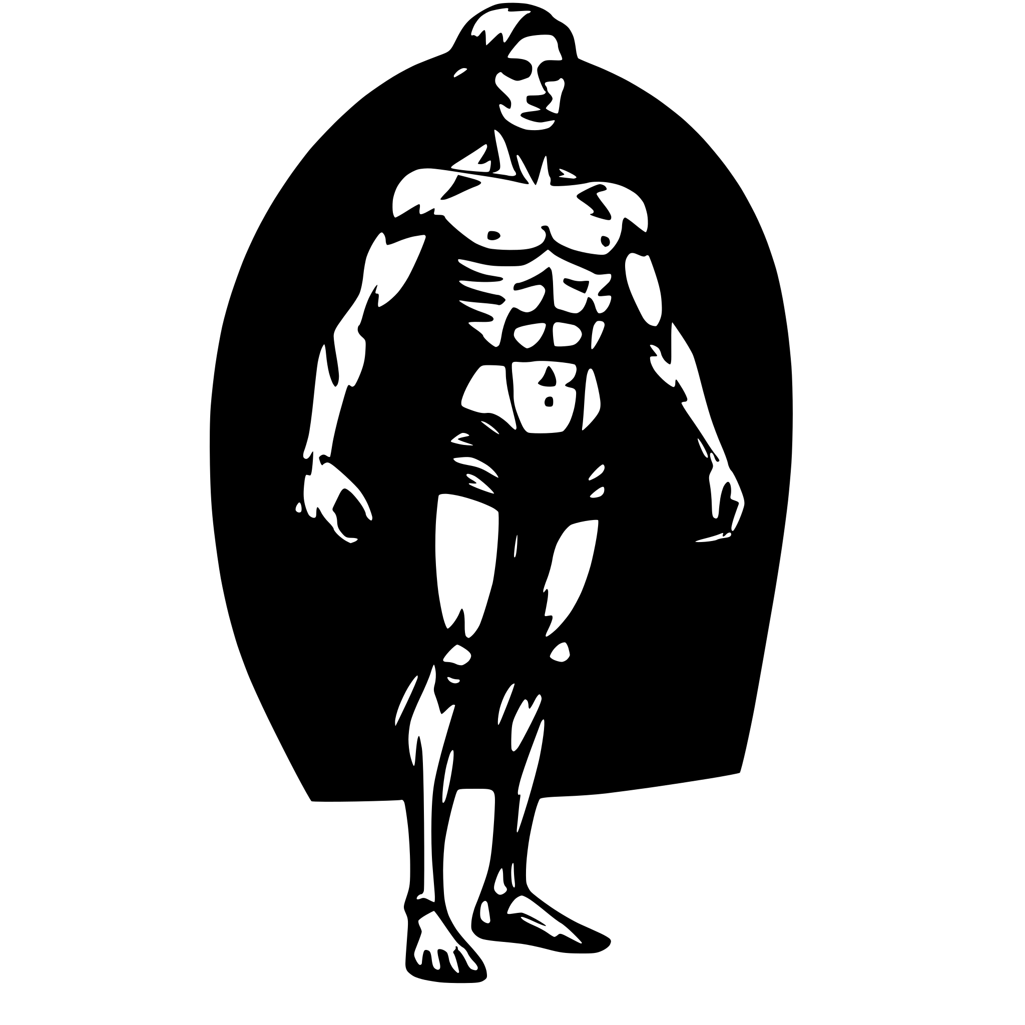SVG for 'A full body image showing the muscles in an anatomically ...