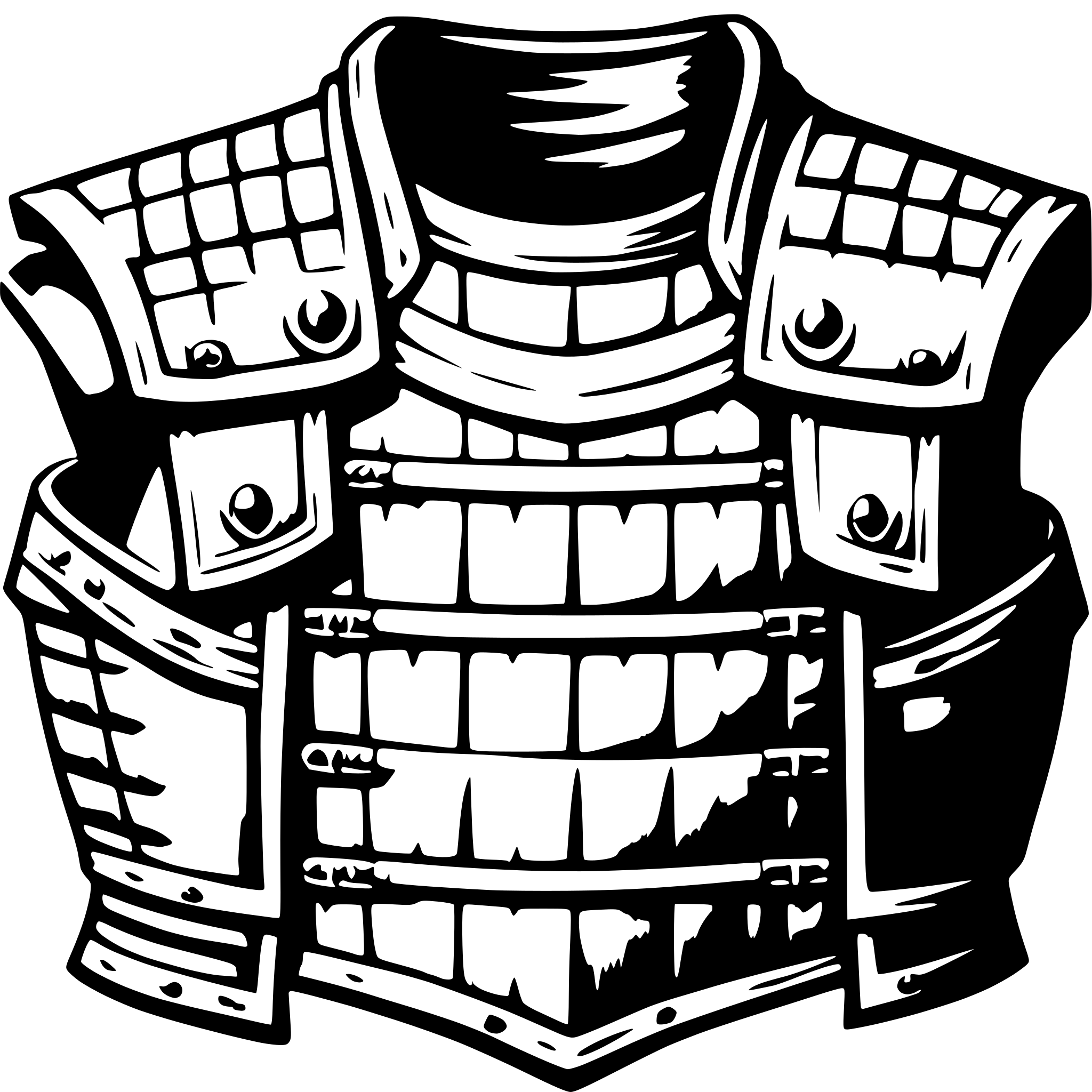 SVG Bundle for 'detailed plain samurai chest armor without any person ...