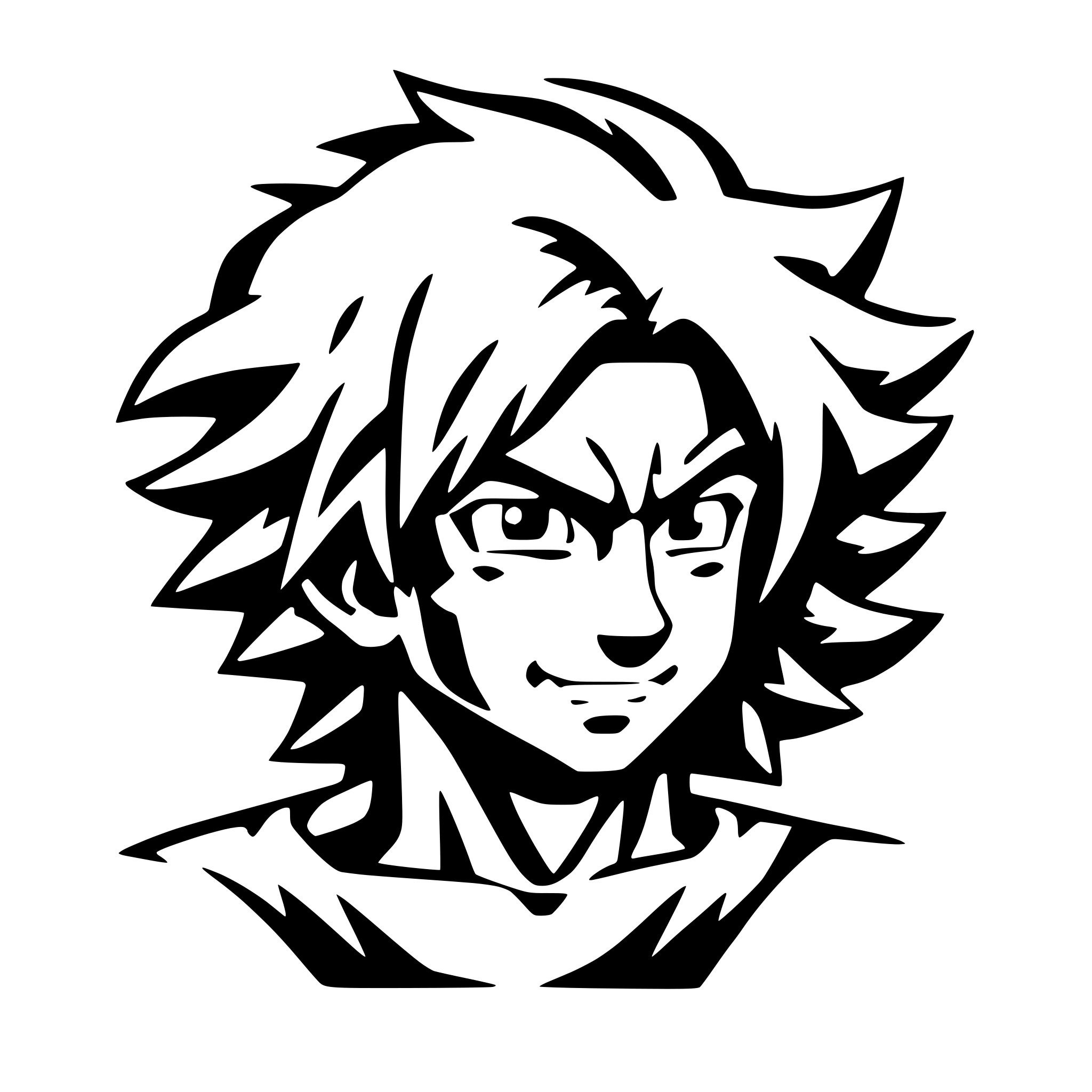 SVG Bundle for 'goku's hair simple vector stencil stylized' | AI ...
