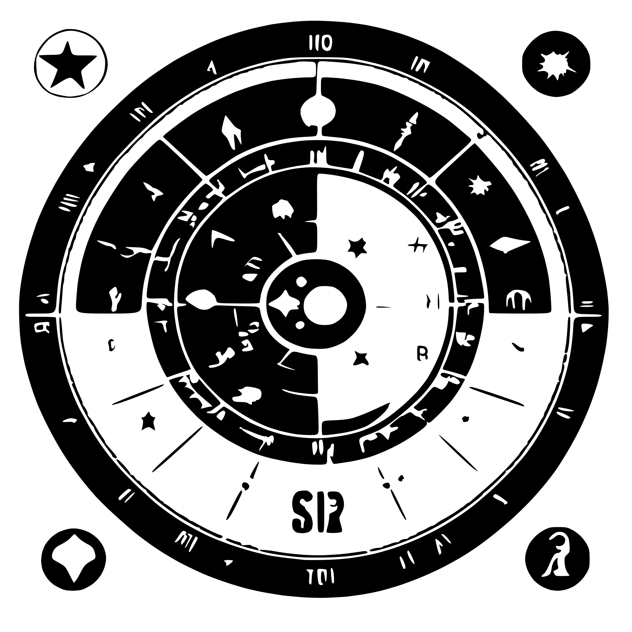 SVG Bundle for 'astrology natal chart with signs' | AI-Generated Vector ...