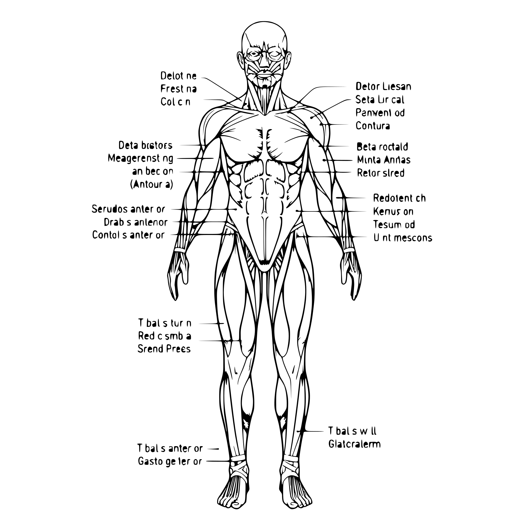 SVG Bundle for 'Full body muscle anatomy diagram' | AI-Generated Vector ...