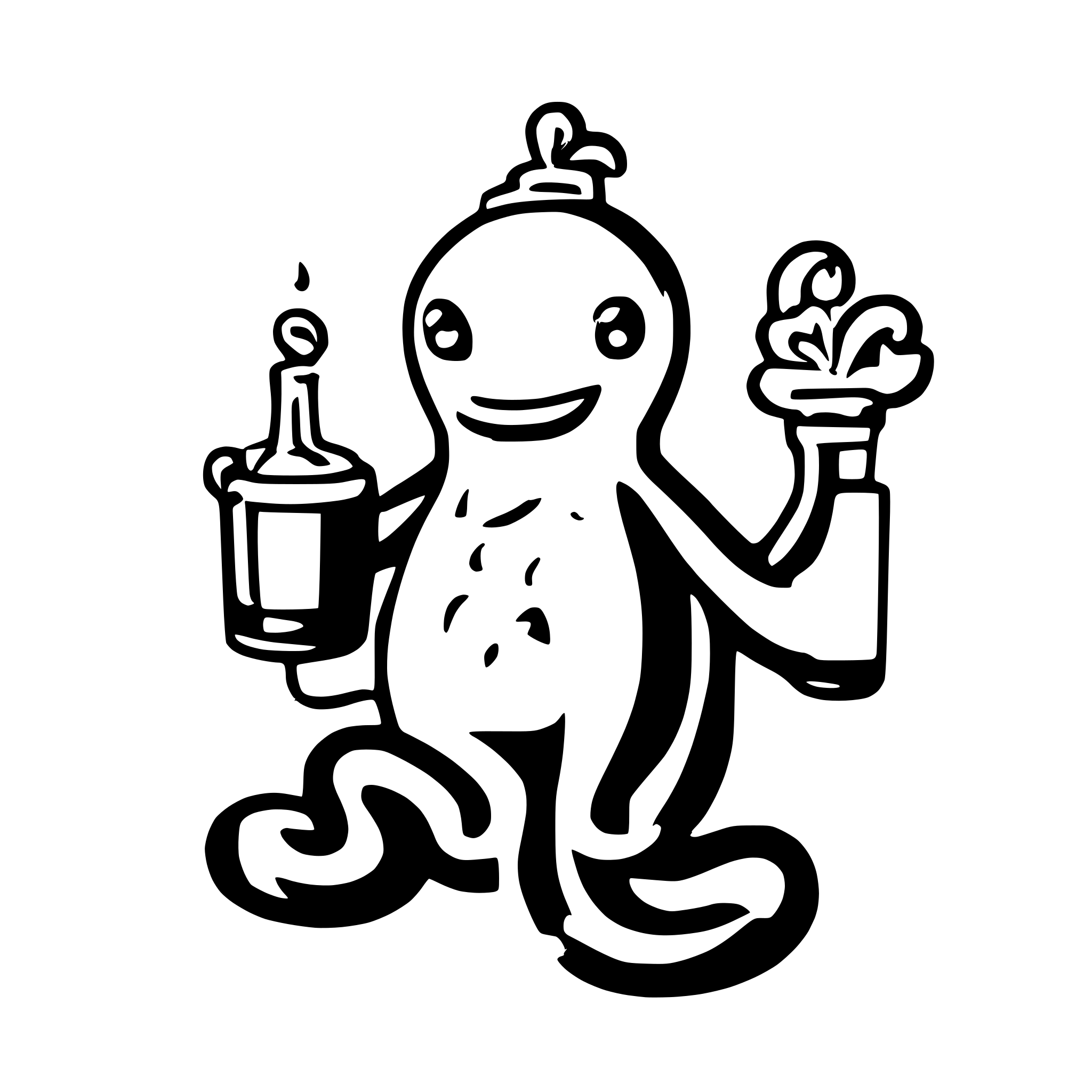 SVG Bundle for 'an octopus holding a beer in one of its eight tentacles ...