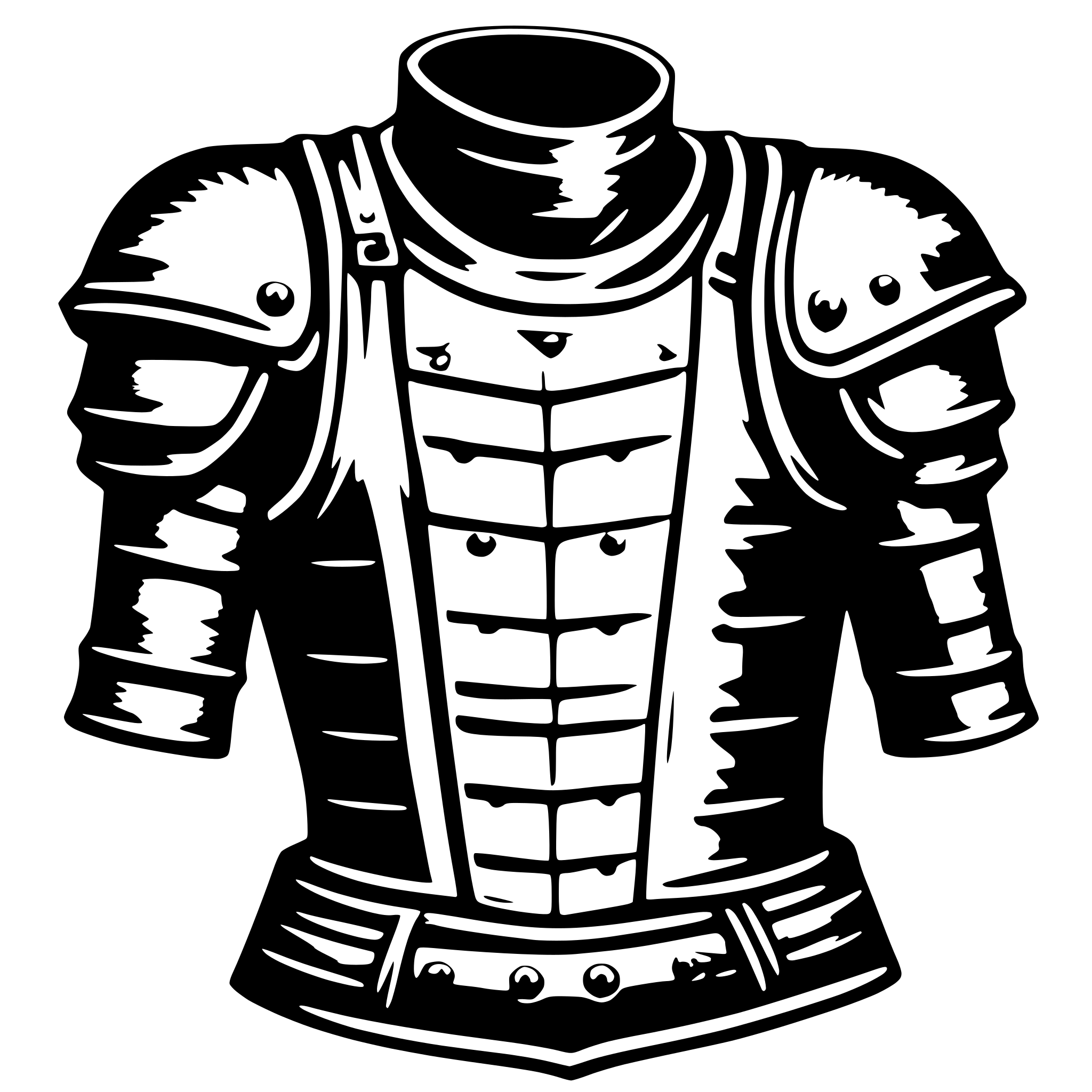 SVG Bundle for 'detailed plain samurai chest armor without any person ...