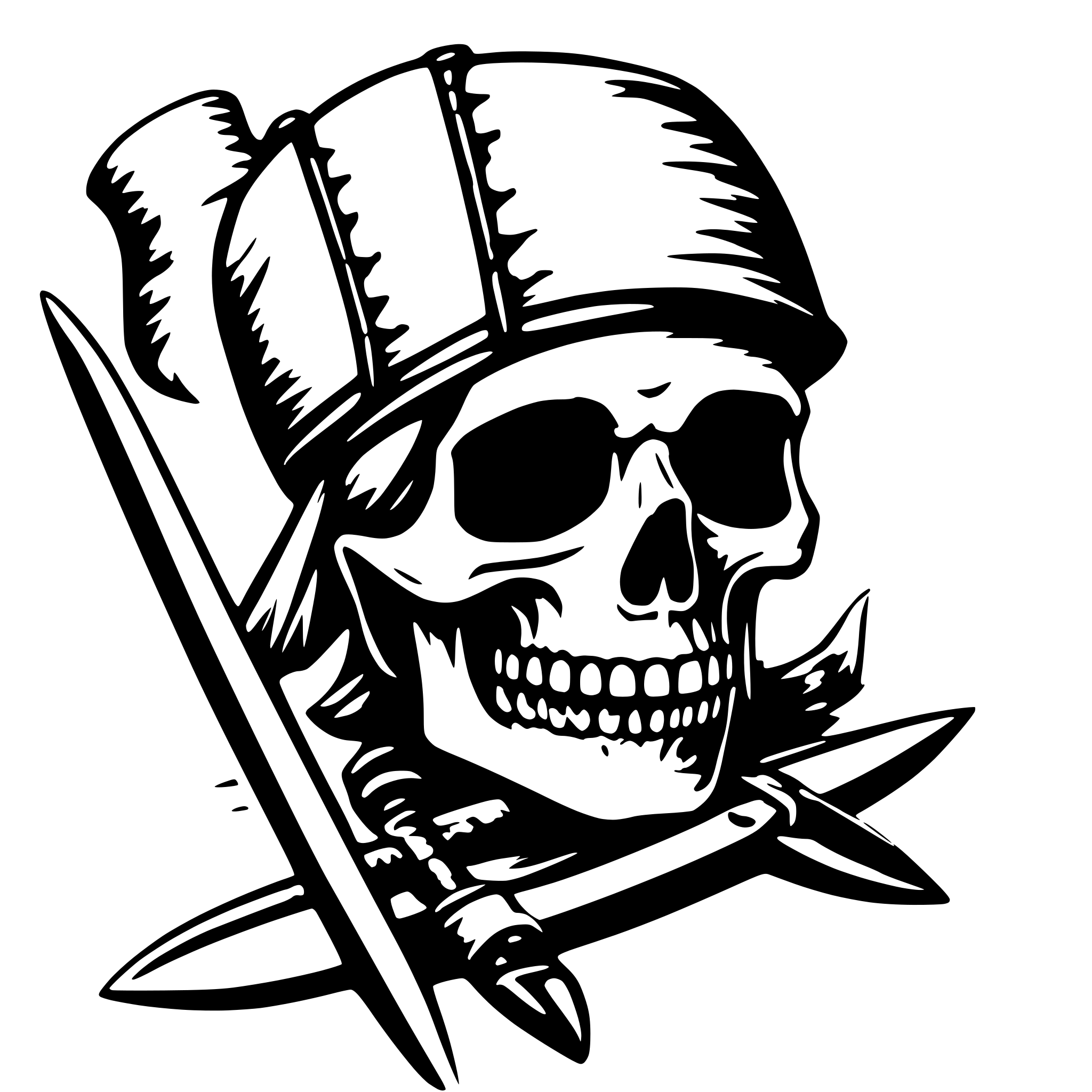 SVG for 'antique pirate themed skull with crossed oars' | AI-Generated ...