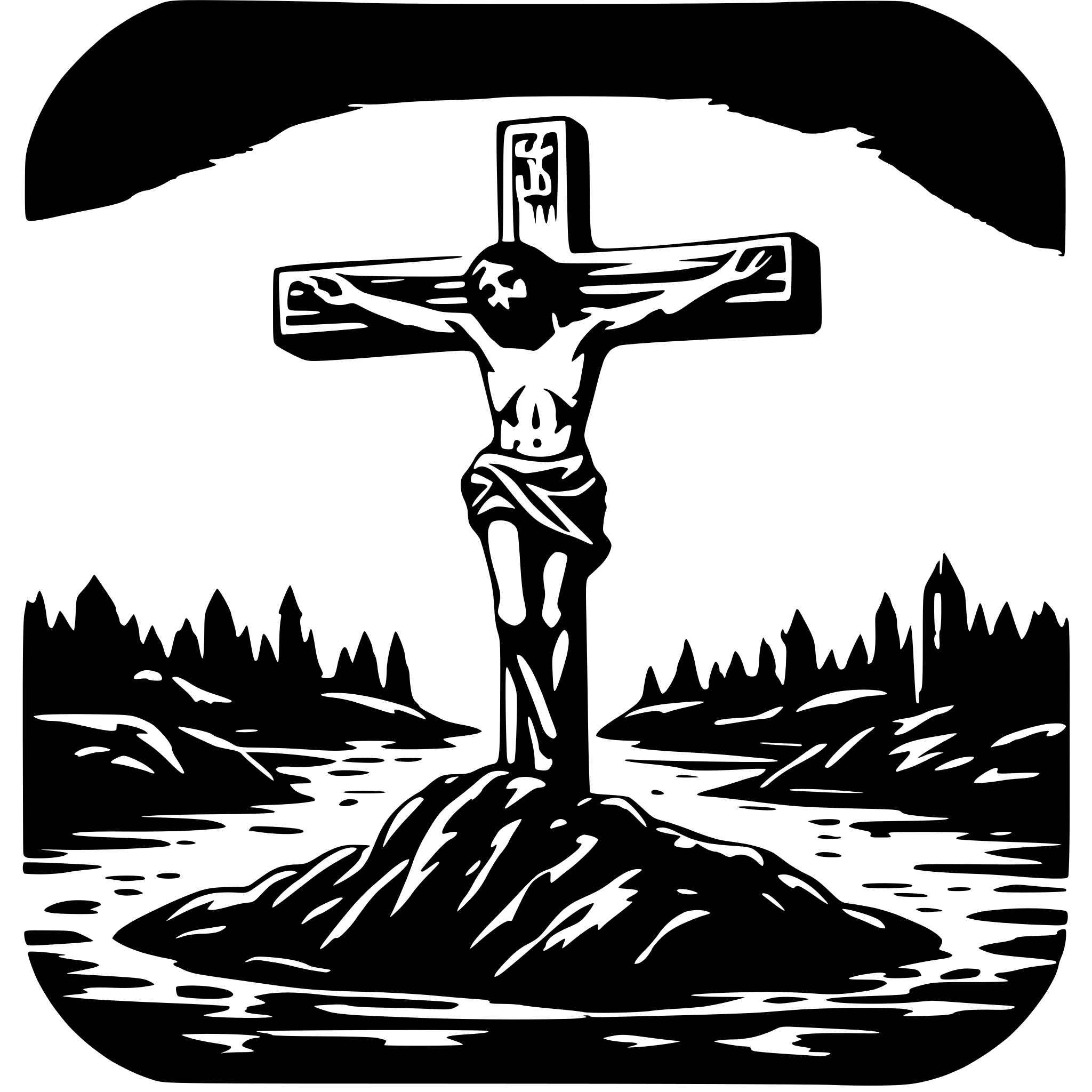 SVG Bundle for 'The planet earth under jesus dying on the cross. Rain ...